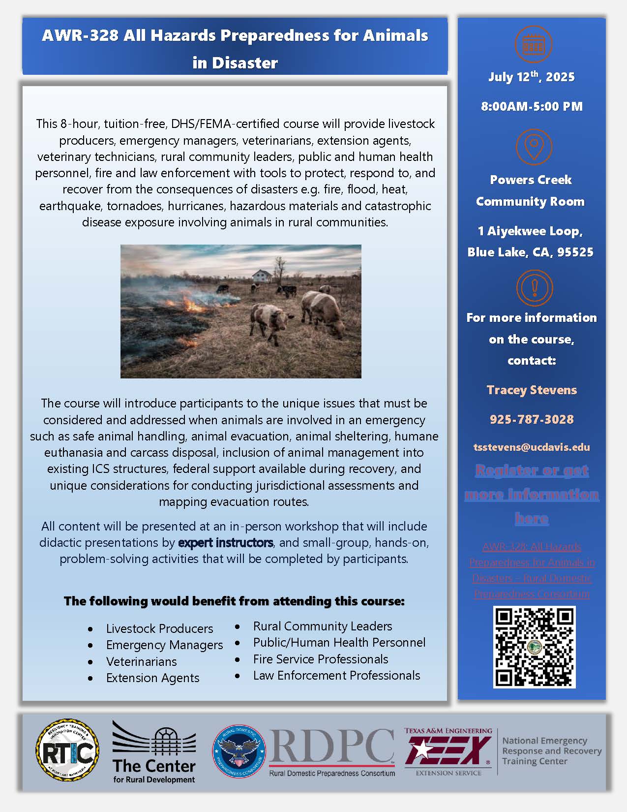 AWR-328: All Hazards Preparedness for Animals in Disaster - Blue Lake ...