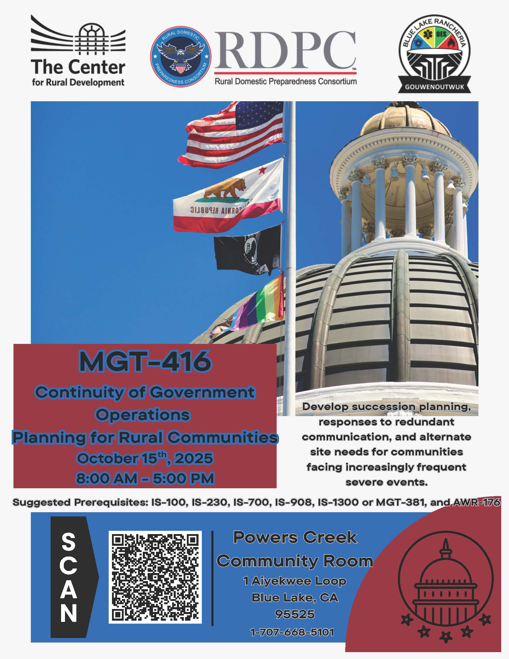 MGT-416: Continuity of Government Operations Planning for Rural ...