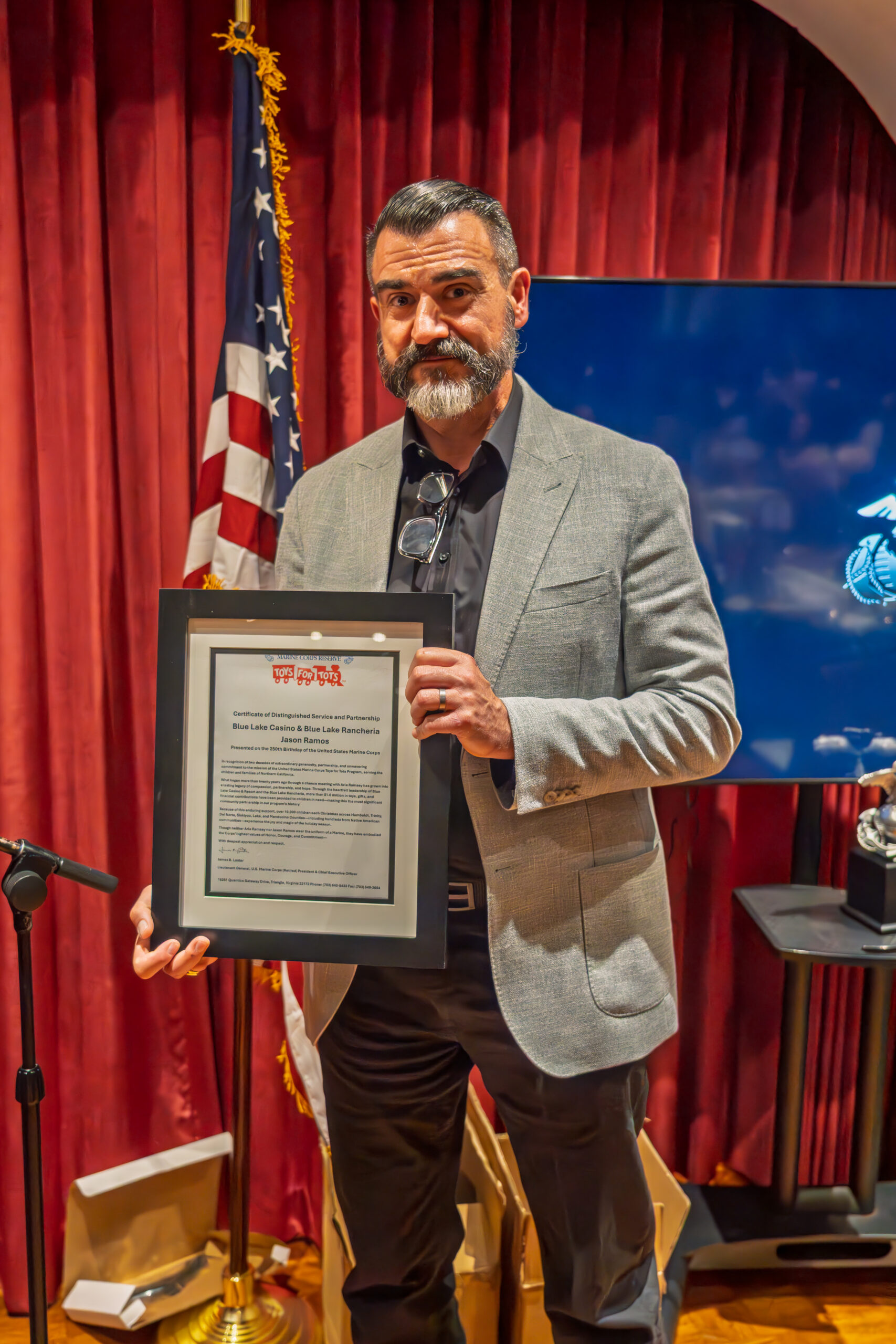 Jason Ramos receives award from Toys for Tots foundation - Blue Lake ...